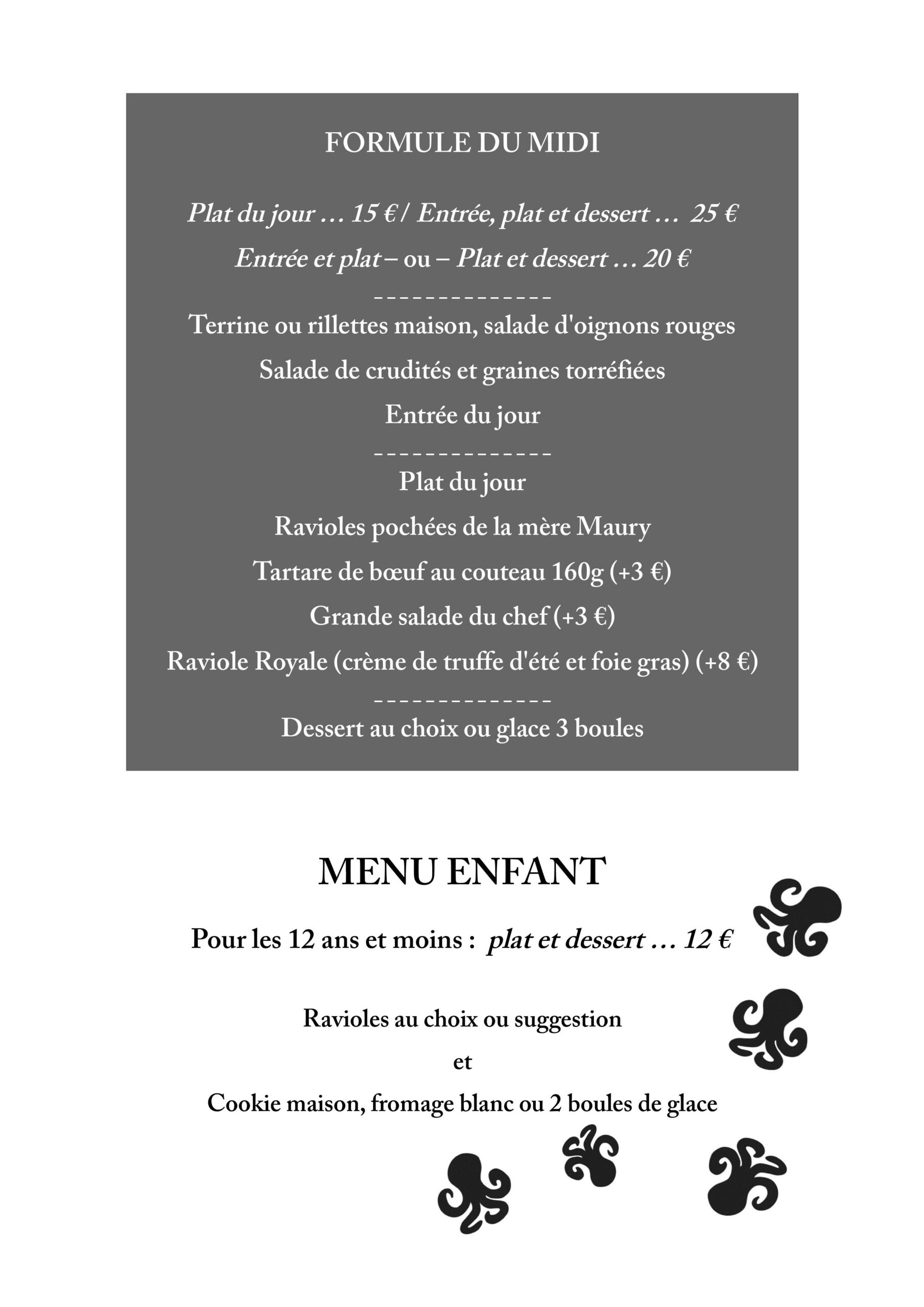 Notre carte – Restaurant Le Contrepoint
